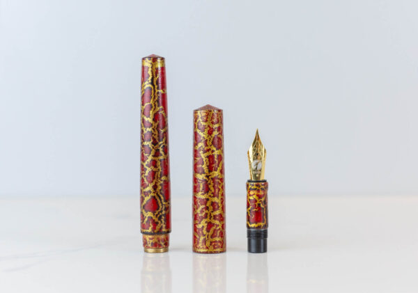 Cracked Enamel Lacquer Fountain Pen - Red - CONCOPENS - Artisanal ...